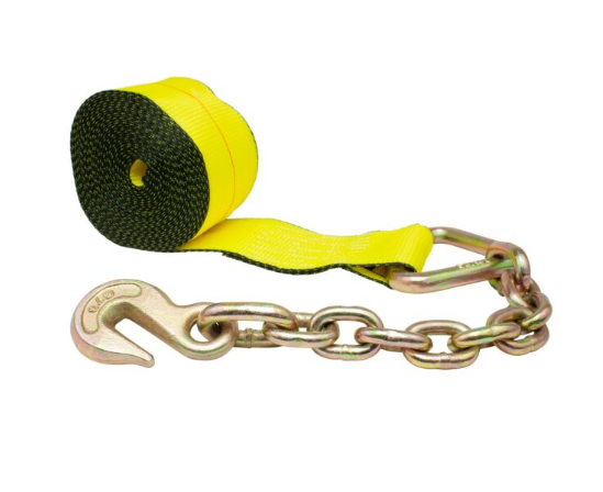 4" x 40' Winch Strap with Chain Anchor for Heavy Loads - Fleet Pro ...